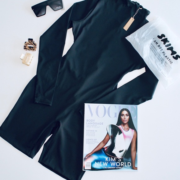 SKIMS | Tops | Skims Allinone Long Sleeve Mid Thigh Onsie | Poshmark